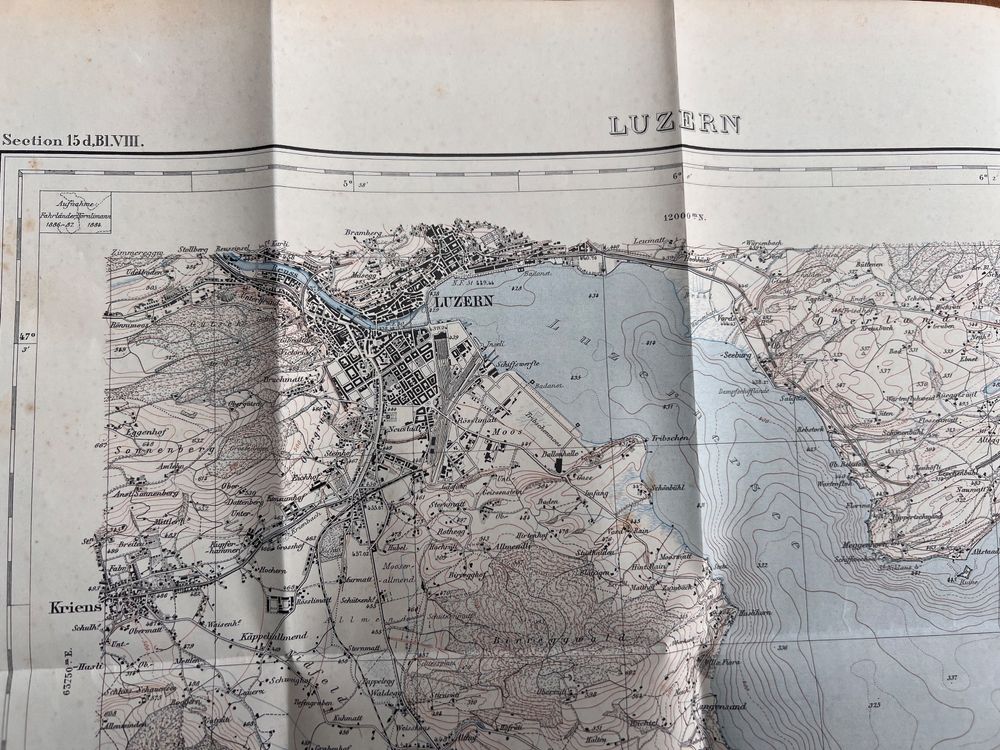 Topografische Karte von Luzern 1890 & 1919 (Gebraucht) in Savigny für CHF 7 – mit Lieferung auf ...