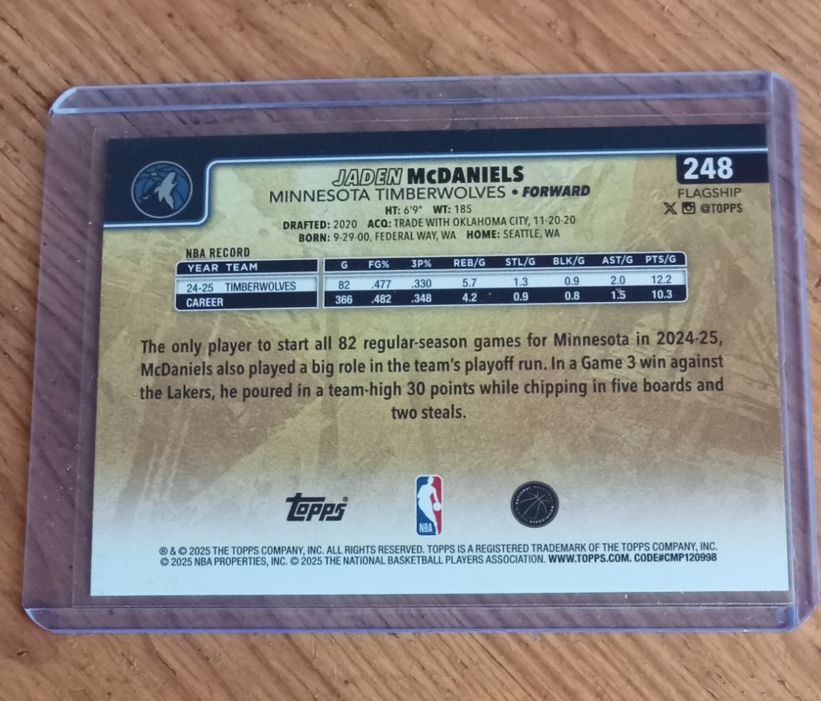 Jaden McDaniels Golden Mirror SSP (Neuf (Voir description)) à Vallorbe ...