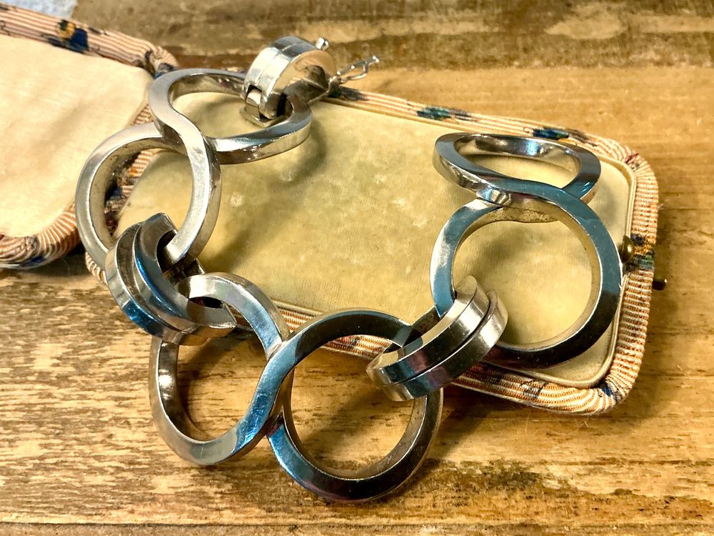 VINTAGE DESIGNER ARMBAND MASSIV SILBER 800-ER, 114,08 GR (Gebraucht) in ...