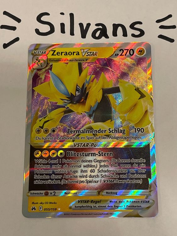 Zeraora Vstar 055/159 Zenit der Könige Crown Zenith Deutsch (Neu (gemäss Beschreibung)) in Wil ...