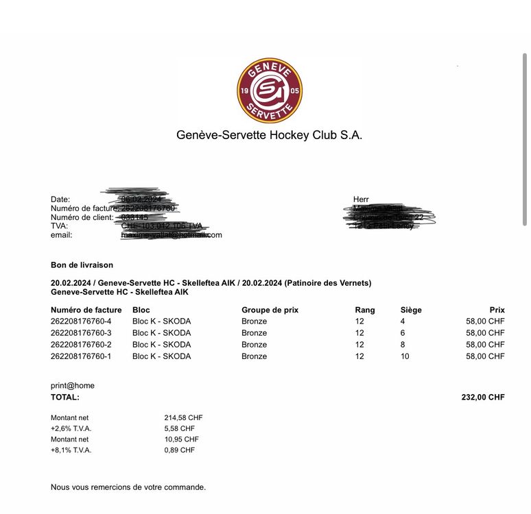 Billet GSHC Finale Champions Hockey League CHL Bronze (Gebraucht) in ...