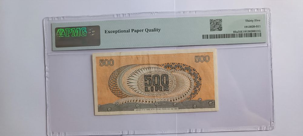 500 Lire 1966-70, PMG 35, Italien, Banknote (Gebraucht) in Kreuzlingen für CHF 55 – mit ...