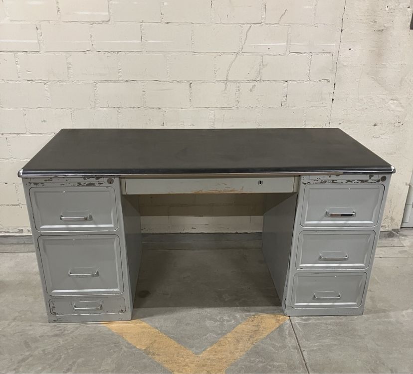 50er/60er Jahre Schreibtisch, Pult mit Metall Korpusse | Kaufen auf Ricardo