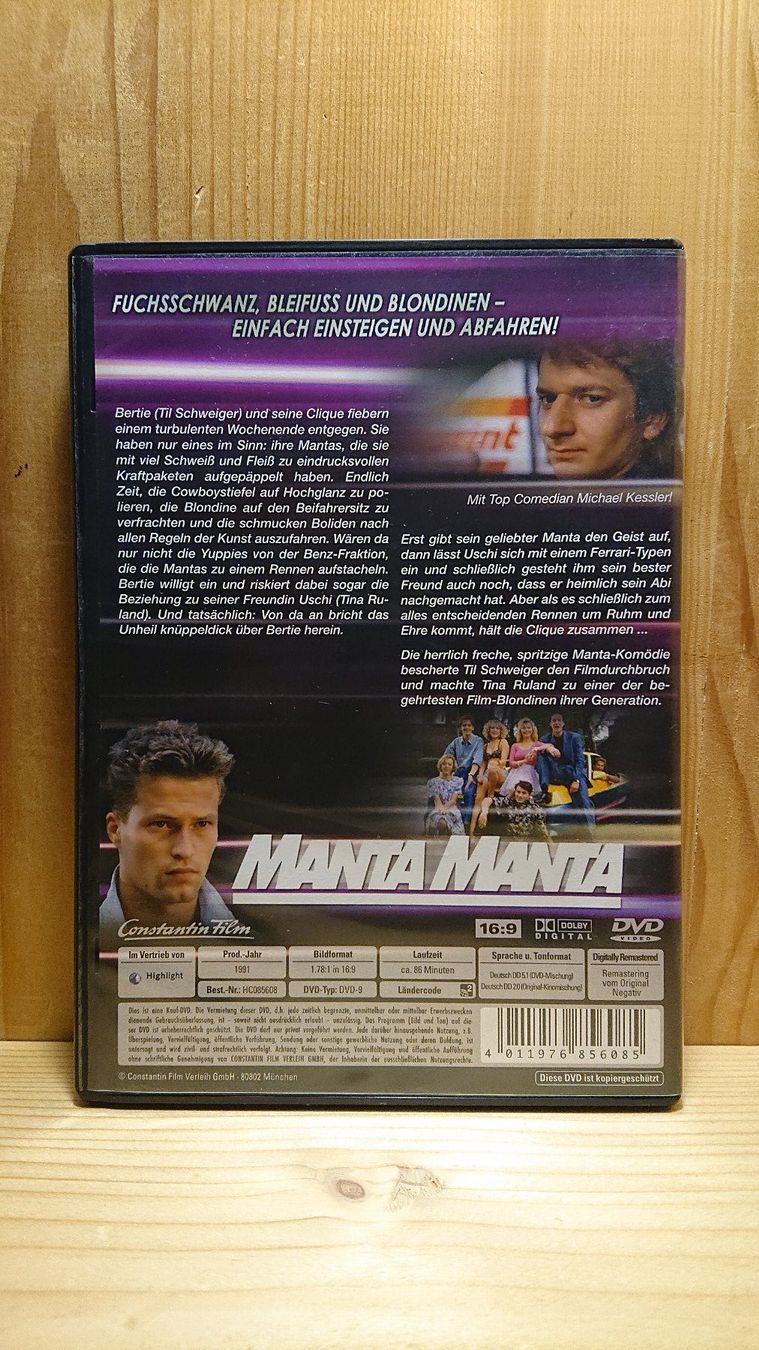 MANTA MANTA DVD mit Til Schweiger und Tina Ruland (Gebraucht) in ...
