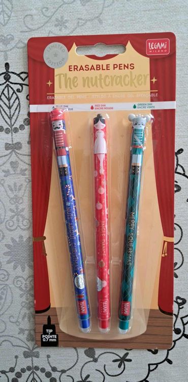 Legami - Set de 3 Stylo à Encre Gel Effaçable - The Nutcrack (Neuf avec ...