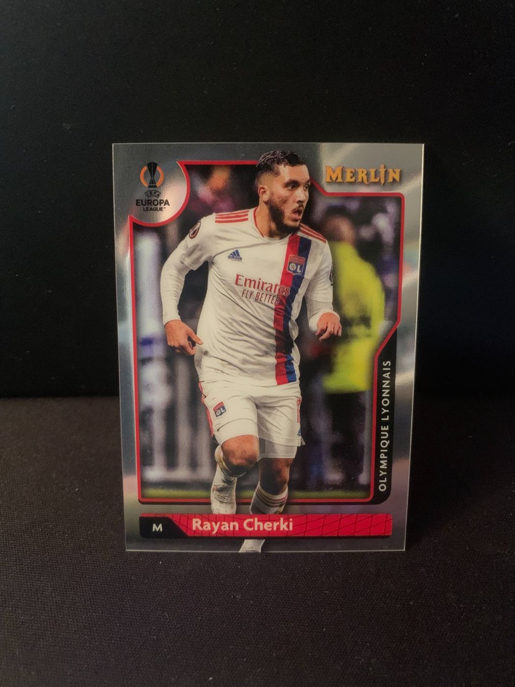 Topps Merlin Chrome Rayan Cherki Olympic Lyon (Neu (gemäss Beschreibung ...