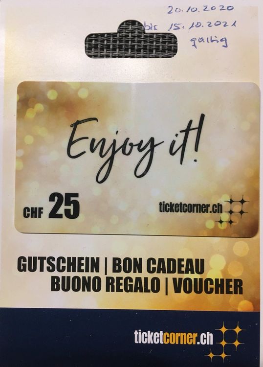Gutschein ticketcorner (Neu und originalverpackt) in Zürich für CHF 23 ...