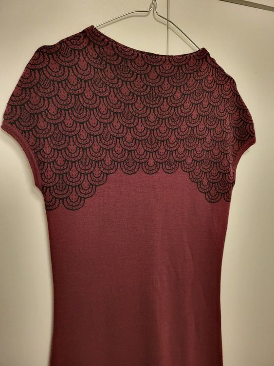 Benetton Damen Kleid, Gr. S – Wolle, bordeauxrot, ärmellos (Gebraucht ...