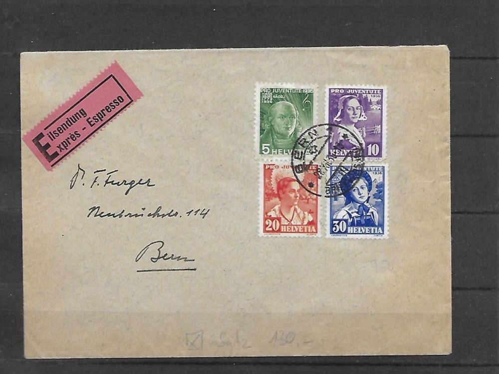 PJ Satzbeleg 1936 Kat: CHF 130.- (Gebraucht) in Basel für CHF 4 – mit Lieferung auf Ricardo kaufen