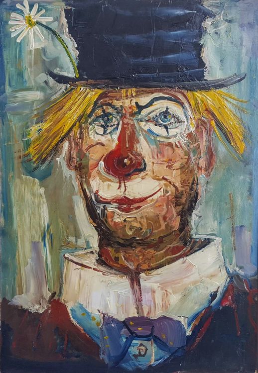 Clownbild, Gaston Tyko, Oel auf Platte (Gebraucht) in Dietlikon für CHF ...