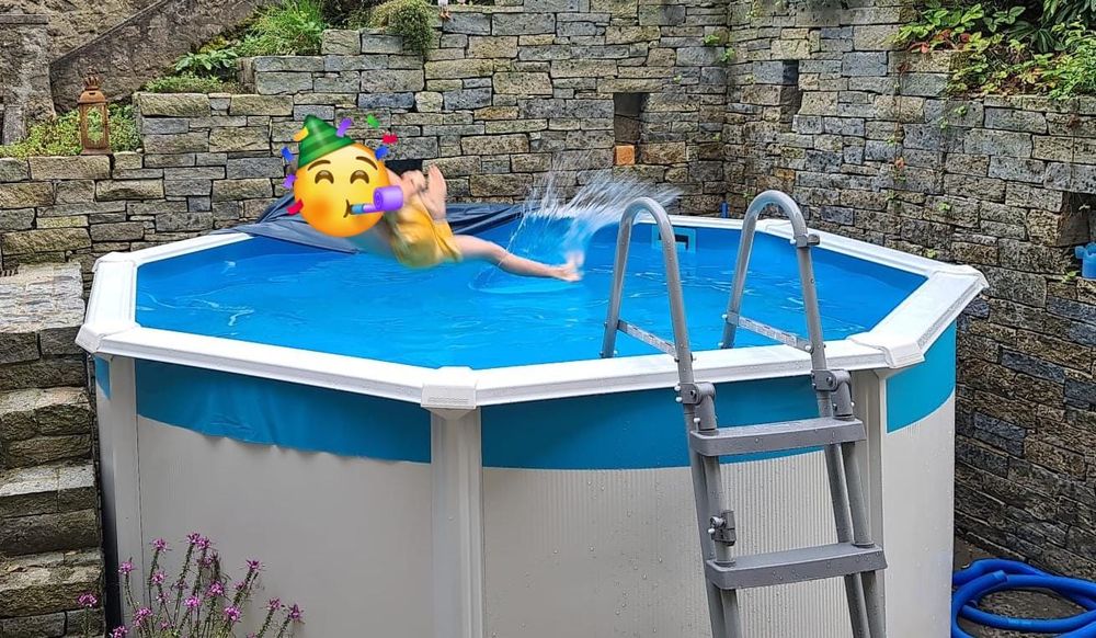 Pool (weiss) mit Stahlwand 300 x 120cm | Kaufen auf Ricardo