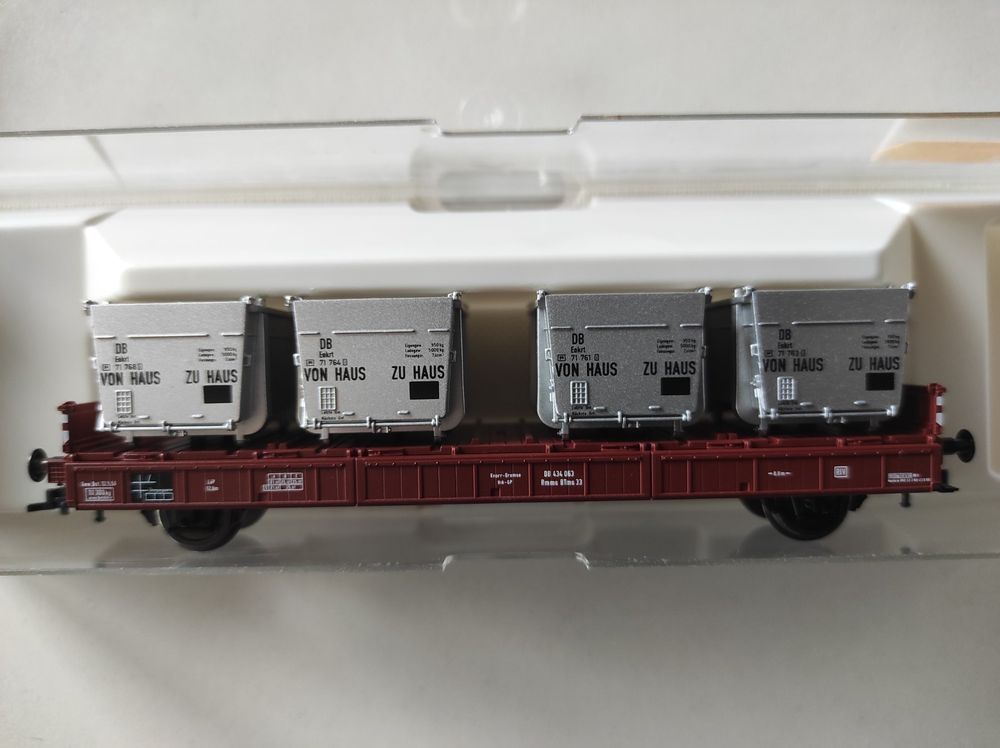 Behältertragwagen "Von Haus zu Haus" der DB von Fleischmann (Neu und originalverpackt) in La ...