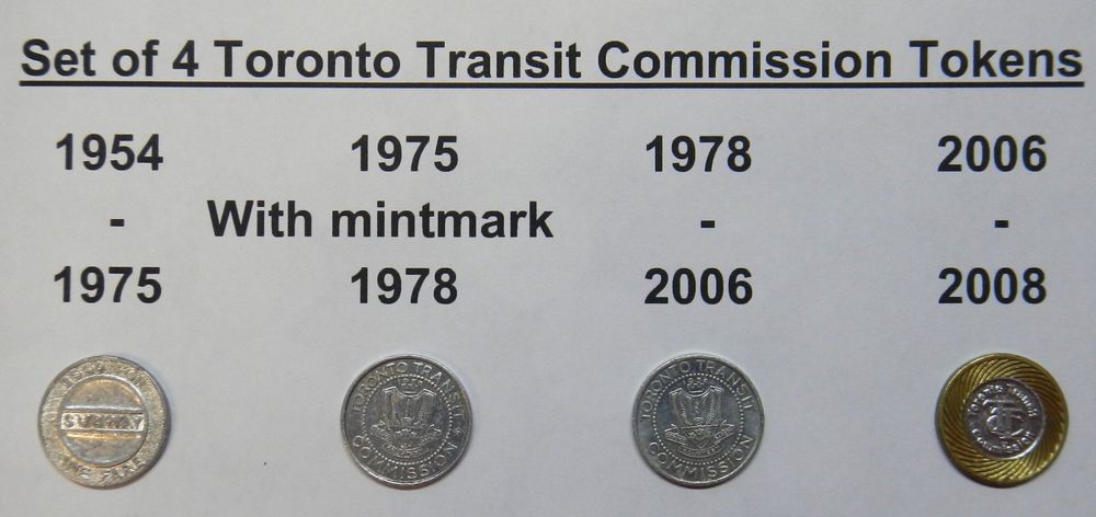 Vintage Canada Set of 4 Toronto Transit Commission Tokens (Gebraucht ...