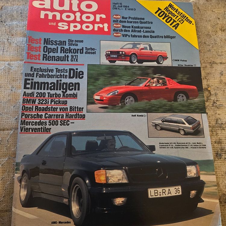 AMS 15/84 Mercedes 500 SEC AMG Fiesta XR2 BMW 323i Bitter xa (Gebraucht ...