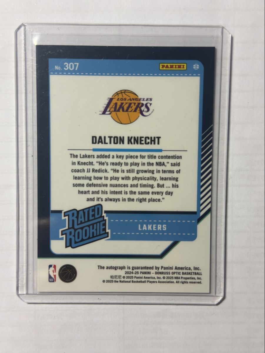 2024-25 Donruss Optic Dalton Knecht Rated Rookie Signatures (Neu ...