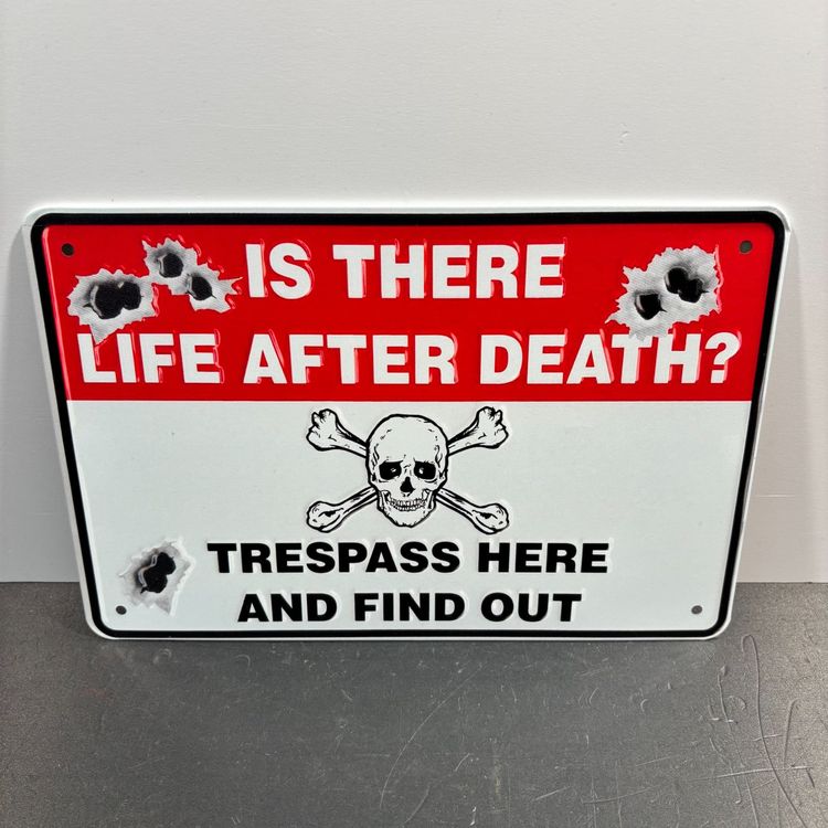 >TOP Fun- BLECHSCHILD Gefahr WAFFE Pistole USA Armee Militär (Neu und ...