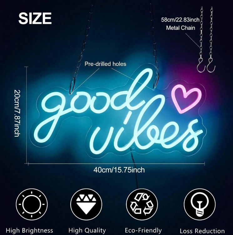 Neon LED Good Vibes Heart (Neu und originalverpackt) in St. Gallen für ...