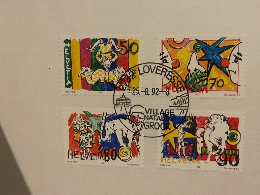 Schweiz 4- er Block Briefmarken 1992 Zirkus Knie (Gebraucht) in ...