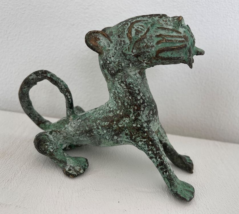 feiner alter Leopard Bronze Benin Höhe 10,5 cm Länge 13 cm | Kaufen auf Ricardo