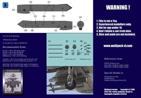 1/48 AN/AAQ-33 SNIPER XR ADV. TARGETING POD FOR F-15/A-10 (Neu und ...