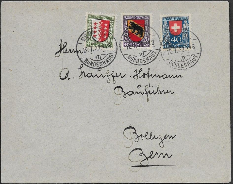 1921 SATZ-Brief o BERN J18-20 einwandfrei selten ab 1.- | Kaufen auf Ricardo