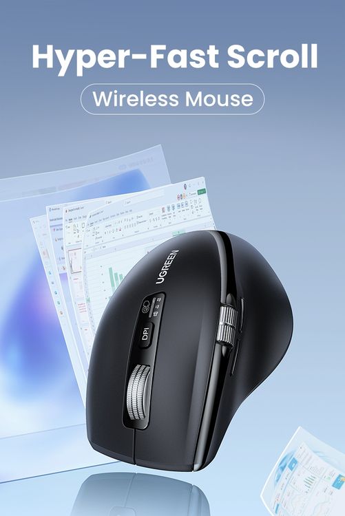 UGREEN Bluetooth Maus Hyper-fast Scroll 5000DPI, Dual Mode (Neu und ...