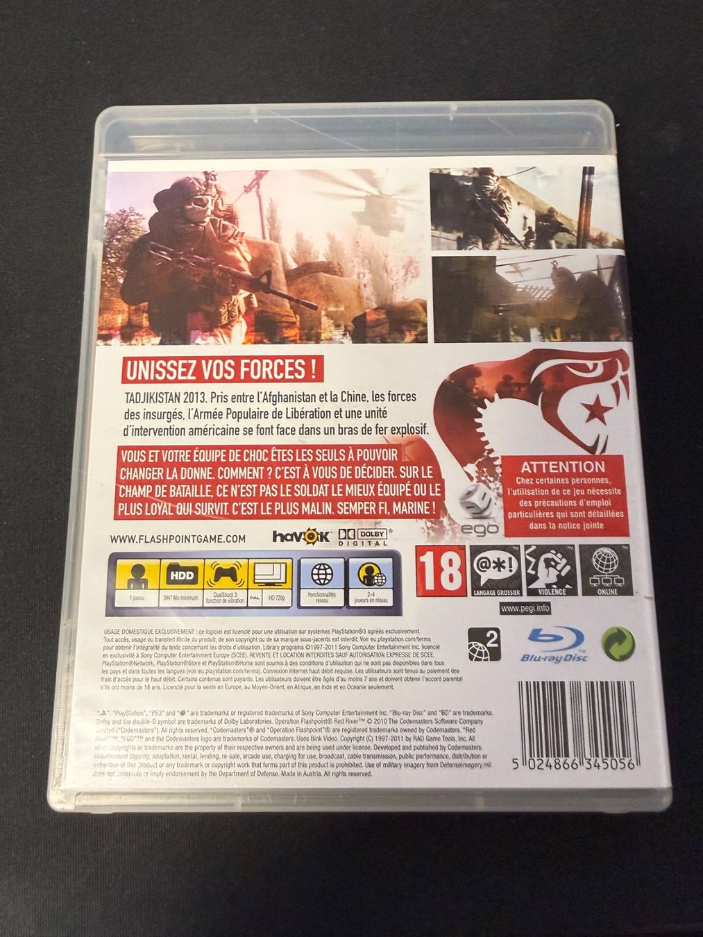 Operation Flashpoint Red River - PS3 (D'occasion) à Pont-de-la-Morge ...