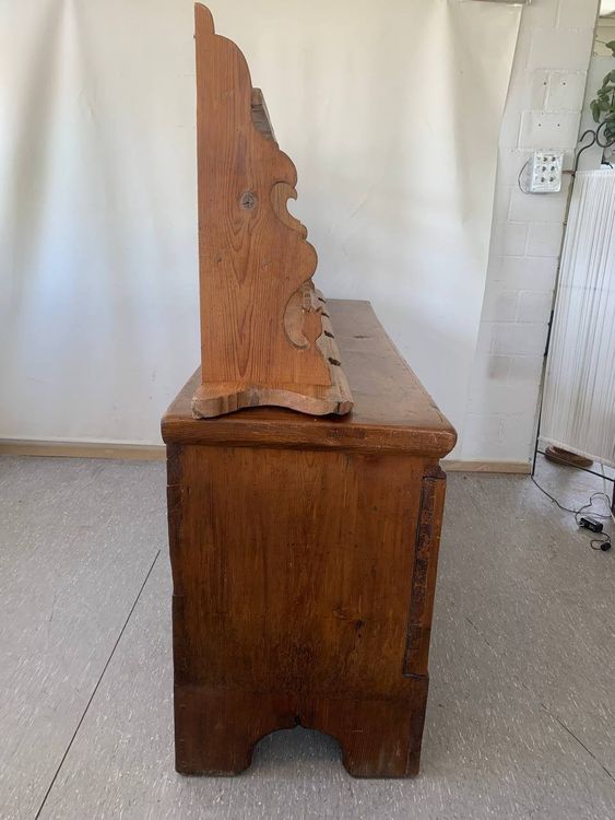 antike massive Kommode mit Wandregal Holz rustikal L 5634 (Gebraucht ...