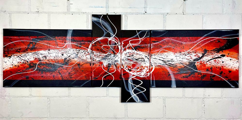 Gemälde Acrylbild Abstrakt 4 Teilig 60 x 160 cm (Neu und originalverpackt) in Aarburg für CHF 55 ...