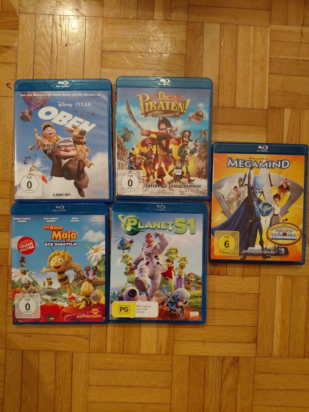 5x Blu-rays für Kinder: Maja, Oben, Megamind, Piraten, P51 (Gebraucht ...