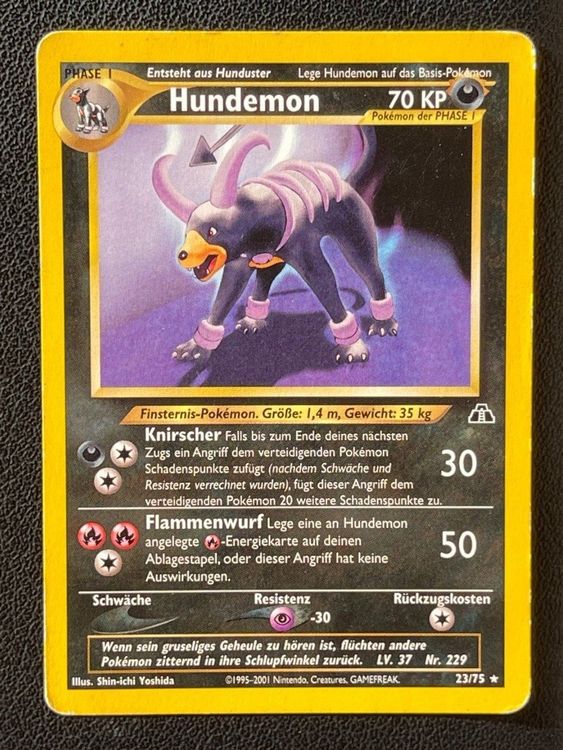 Hundemon 23/75 Pokémon Neo Discovery Rare (Neu (gemäss Beschreibung ...