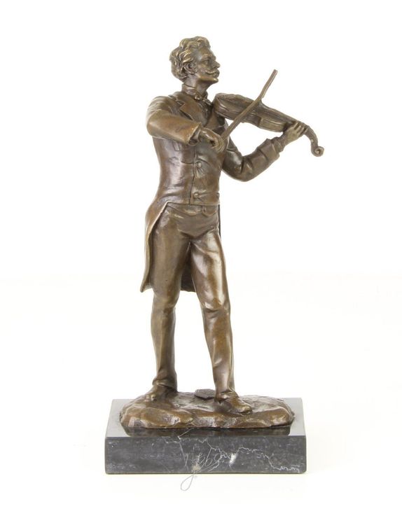 Bronzeskulptur Geiger Geige Violine deko bronze Wohnzimmer (Neu und ...