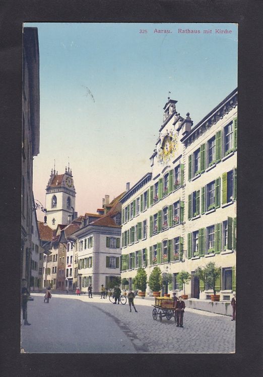 AARAU - Rathaus mit Kirche, 1915 (Gebraucht) in Wikon für CHF 5 – mit Lieferung auf Ricardo kaufen