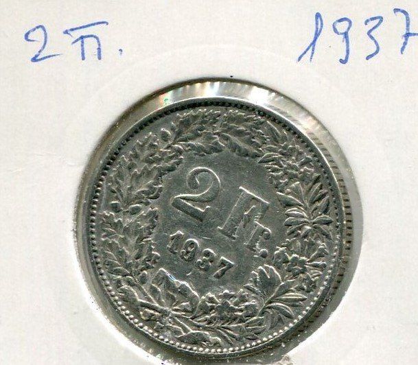 2 Franken Silbermünze 1937 (Gebraucht) in Bachenbülach für CHF 9 – mit Lieferung auf Ricardo kaufen
