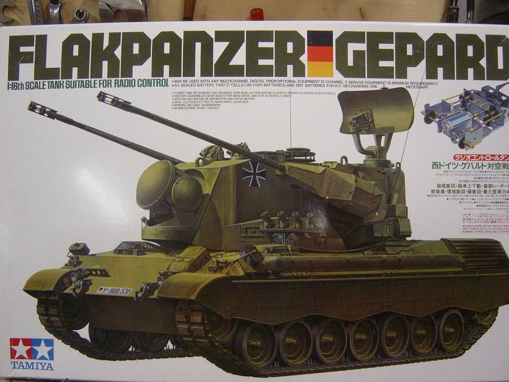 RC Flakpanzer Gepard Tamiya 1:16 Panzer (Gebraucht) in Safenwil für CHF 220 – mit Lieferung auf ...