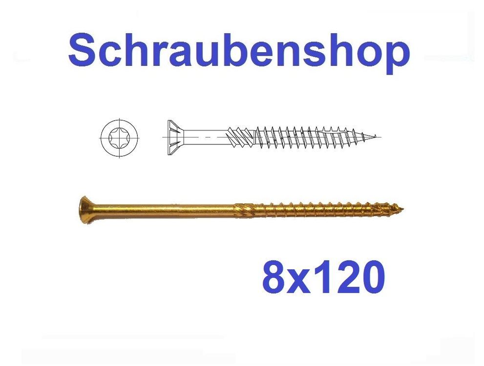 8.0x120 Holzbauschrauben Senkkopf Torx (Neu und originalverpackt) in ...