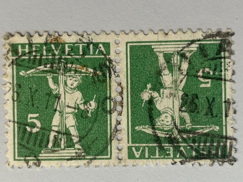 Kehrdruck Tellknabe ZNr. K7II, gestempelt (Gebraucht) in Küssnacht am Rigi für CHF 17 – mit ...