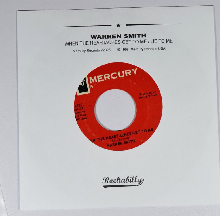 Single: WARREN SMITH - Lie To Me / When The Heartaches Get (Gebraucht ...