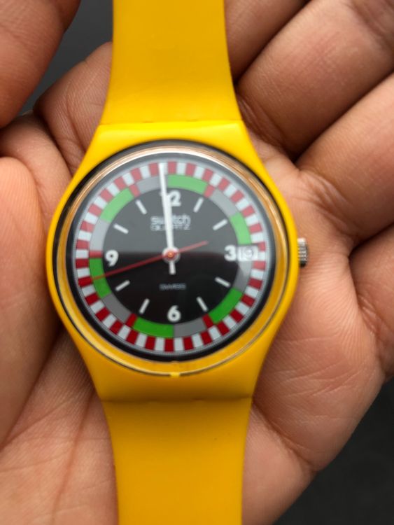 Swatch Yellow Racer GJ400 (1984) - Mit Blister Rarität (Neu (gemäss ...