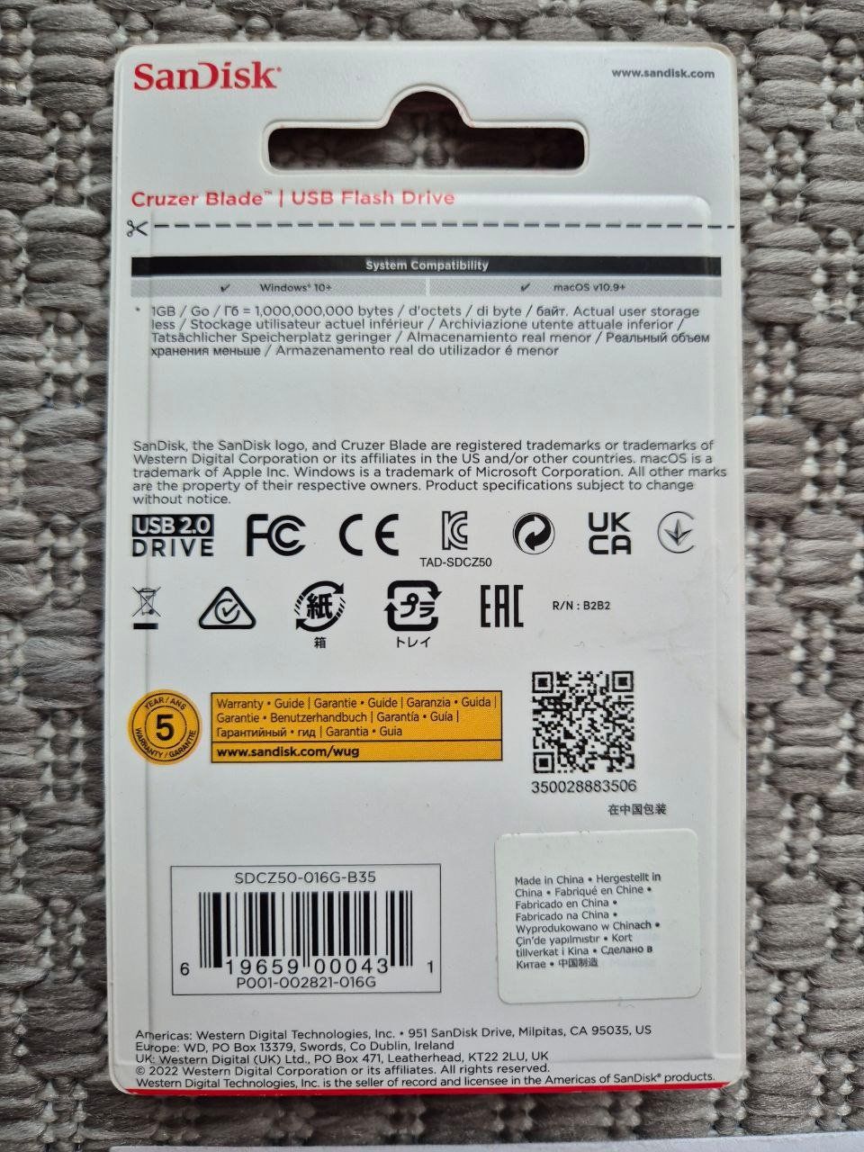 SanDisk 'Cruzer Blade' USB 2.0 Flash Drive 16GB x2 (Neuf avec emballage ...