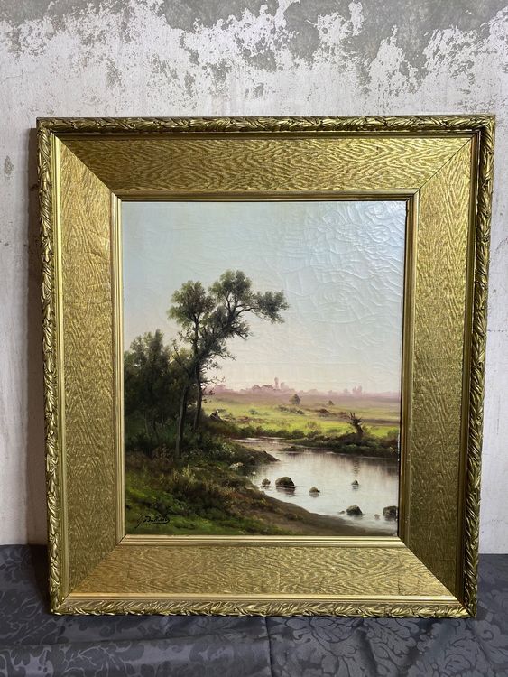 Antique tableau peinture sur toile signée | Kaufen auf Ricardo