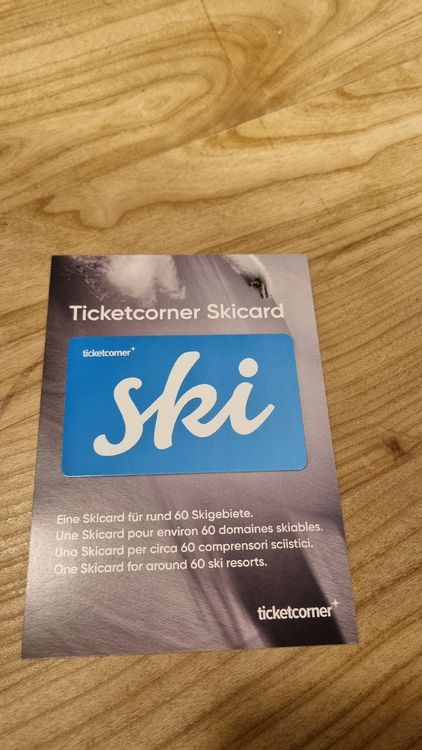 Skicard von Ticketcorner inkl Fr. 10.00 Guthaben | Kaufen auf Ricardo