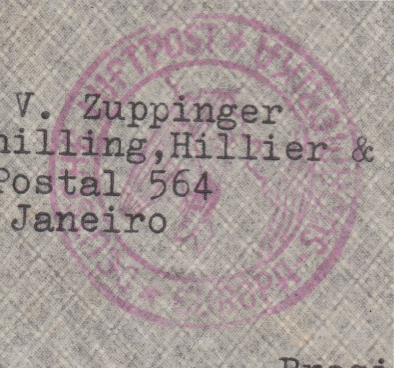 1937: BERN-(Bahnp. BASEL-FRANKF.)-Luftp. EUR-SÜDAM.-RIO! (Neu (gemäss ...
