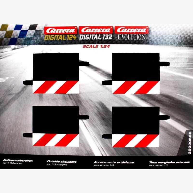 Carrera Randstreifen für 1/3 Geraden (4 Stück) (Neu (gemäss ...