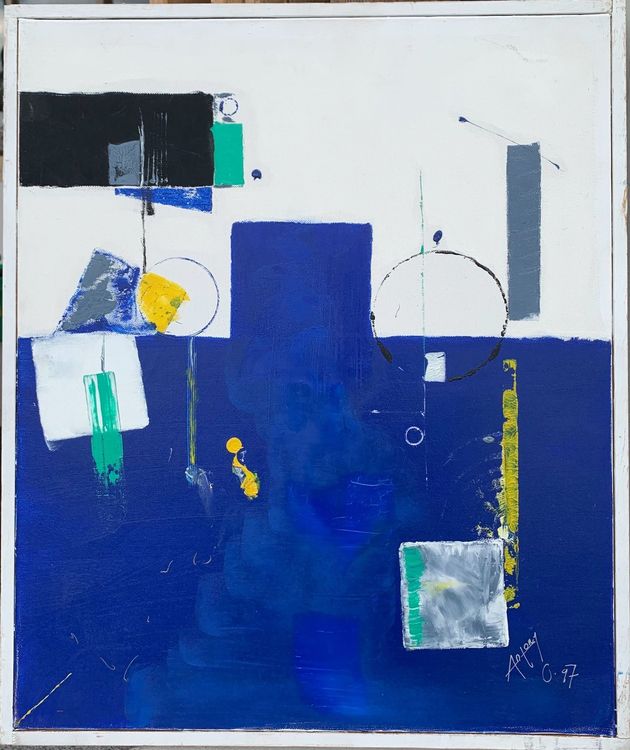 Modernes Gemälde unleserlich Signiert | Kaufen auf Ricardo