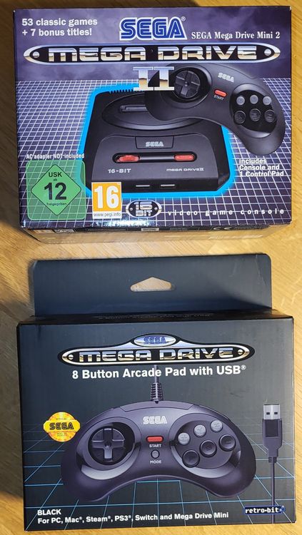 SEGA Mega Drive Mini 2 inkl. Retro-Bit SEGA Mega Drive Pad (Neu und ...