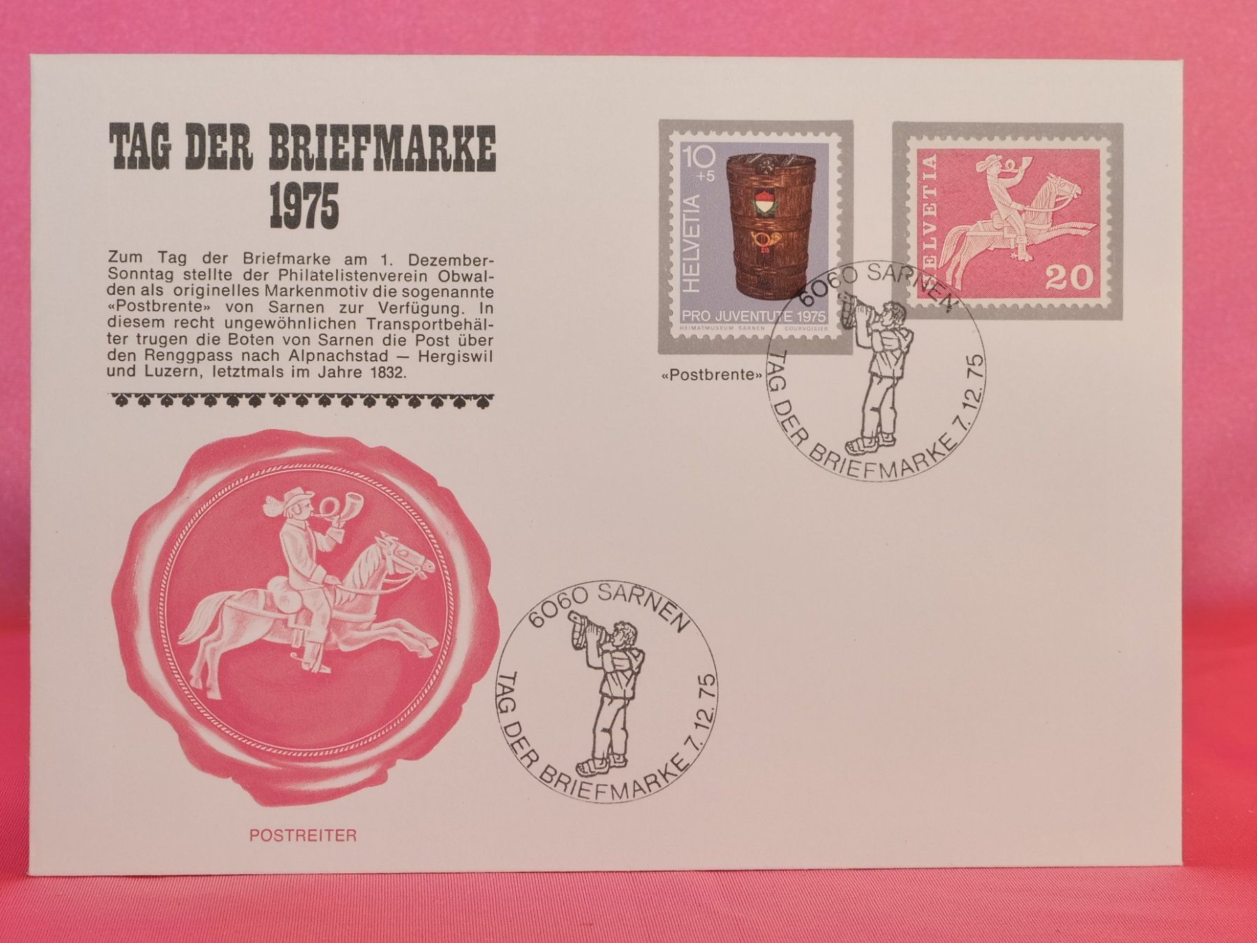 Schweiz Briefmarken-Tag 1975, Sarnen, Top Zustand! (Gebraucht) in ...