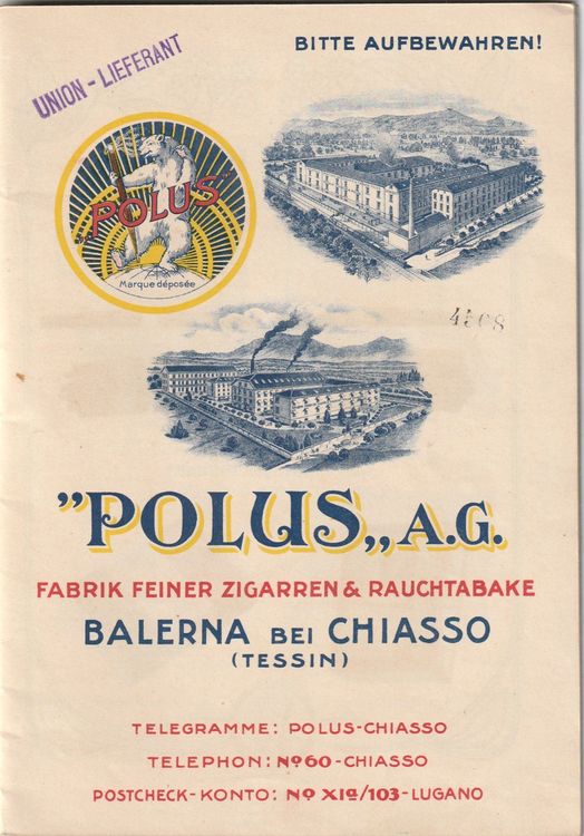 Prospekt Polus Tabak Balerna (14 Seiten) | Kaufen auf Ricardo