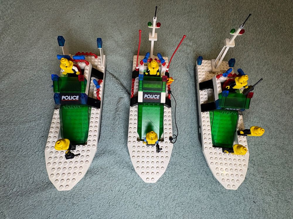 LEGO Polizei-Boote 3stk /aus den späten 80er + Figuren (Neu (gemäss ...