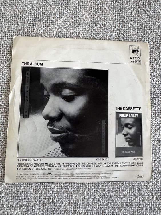 Philip Bailey / Phil Collins - Easy Lover - 7" Single - 80s (Gebraucht ...